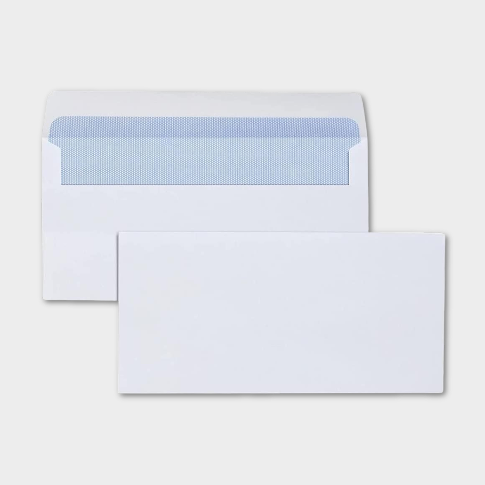 Atlas Plain White Envelopes - 115x225mm -100 gsm - Pack of 50 - eStationary