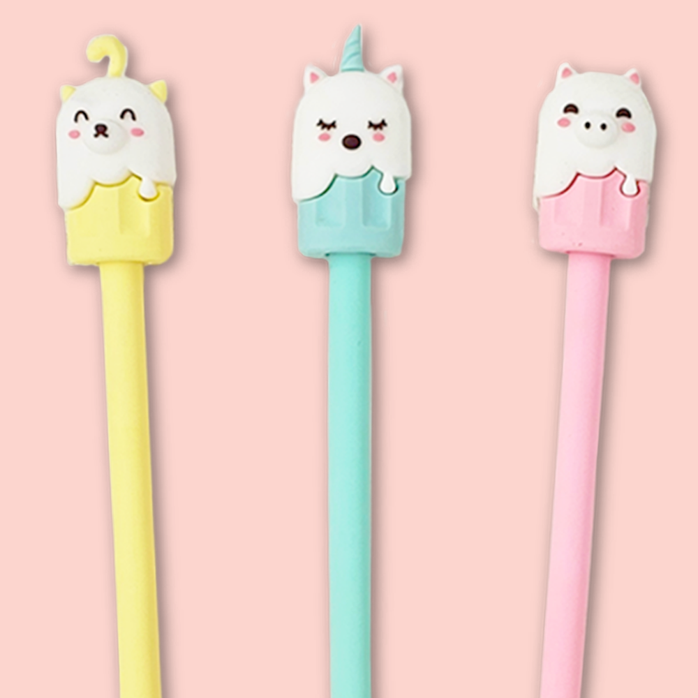Cute Wolves Soft Gel Pen - eStationary