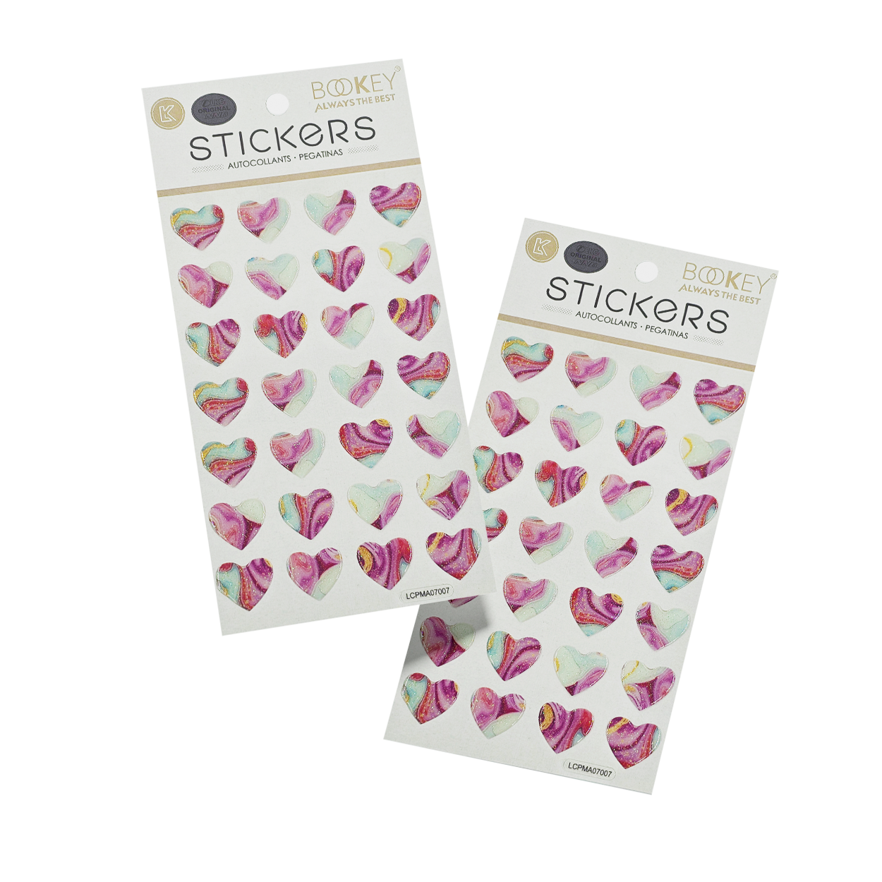 Bookey Decorative Bright Marble Heart Stickers - eStationary