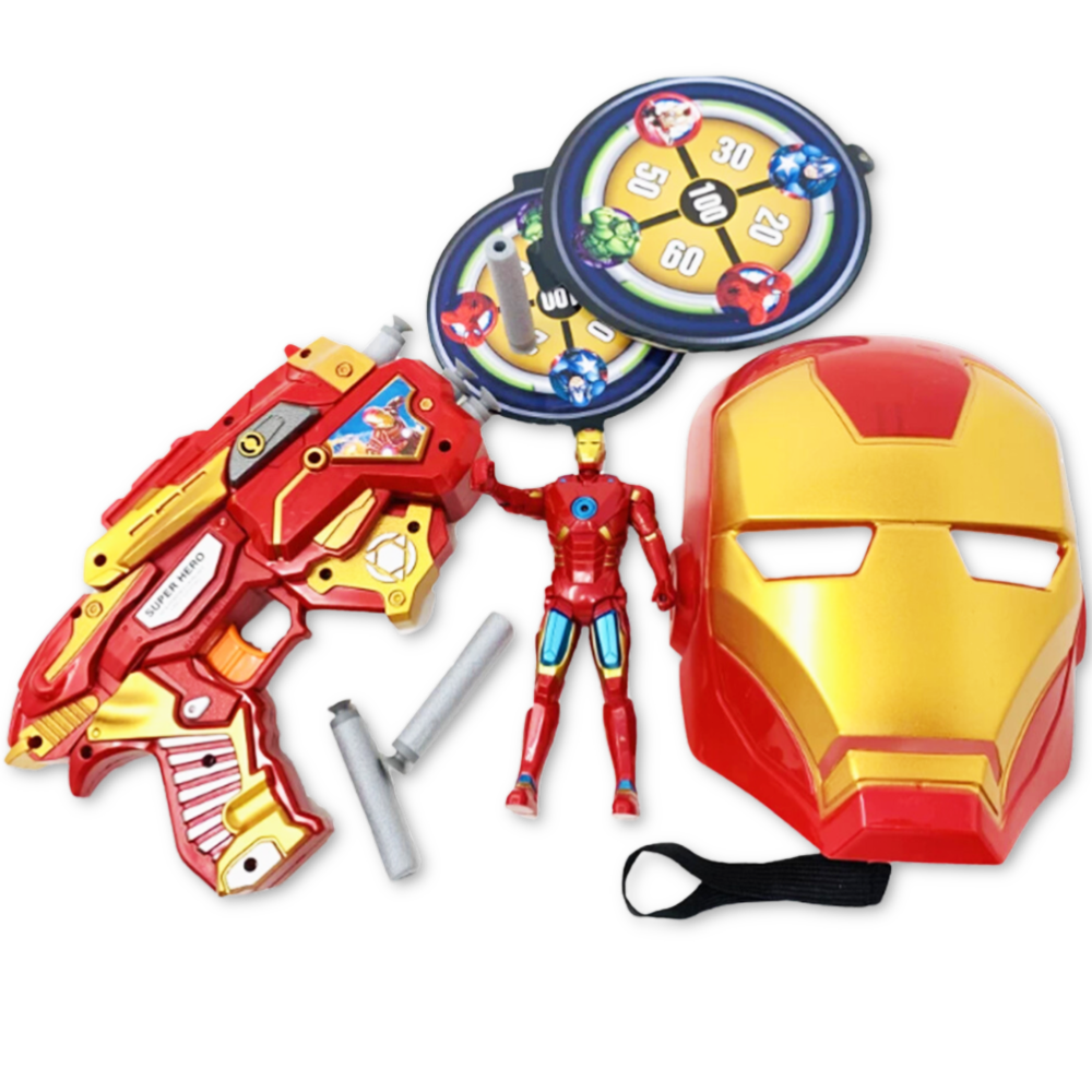 Super Hero Iron Man Soft Bullet Blaster Toy - eStationary