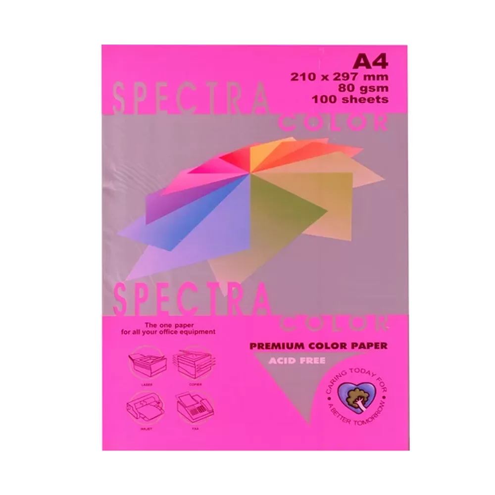 Sinar Spectra Premium Color Paper A4 - Cyber HP Red - 100 Sheet ...
